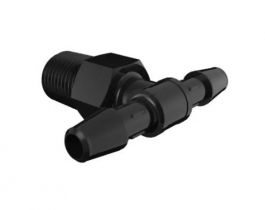 Black Nylon Tee 1/8 NPT x 3/16 Barb