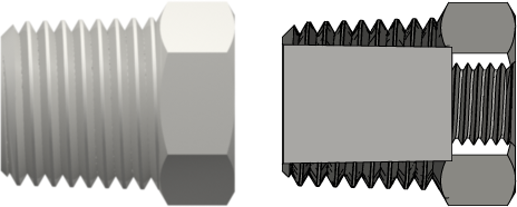 1402-1 Threaded Fitting Reducer with 1/4-18 NPT Male Thread to 1/4-28 ...