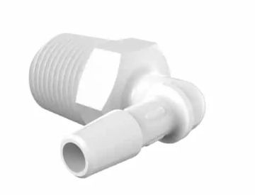 B-EL-100053-NK7 Natural Kynar 740 Elbow 3/8 NPT x 1/4 ID