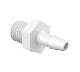 B-EA-100026-PP Adapter 1/4-28 UNF Thread x 3/32 Barb in in Polypropylene